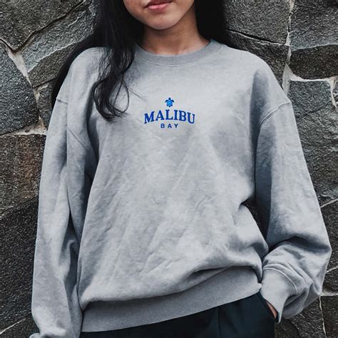 Malibu Embroidered Sweatshirt Crewneck Turtle Sweatshirt Etsy