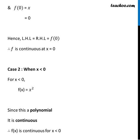 Example 13 Discuss Continuity Of F X X X 0 And X 2 X