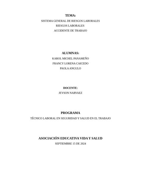 Sgrl Rl Al Pdf Derecho Laboral Seguridad Y Salud Ocupacional