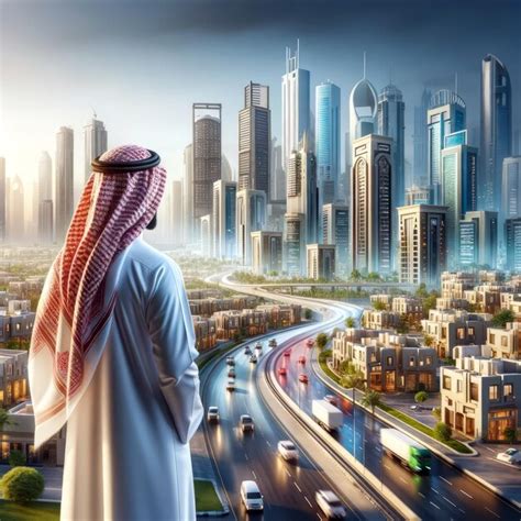 Premium Ai Image A Saudi Arab Man Looks At The Future Of Real Estate