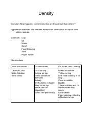 Why Does Oil Float On Water Density Experiment Results Revealed Course Hero