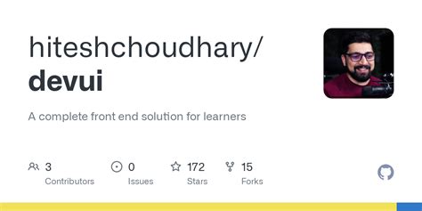 Github Hiteshchoudharydevui A Complete Front End Solution For Learners