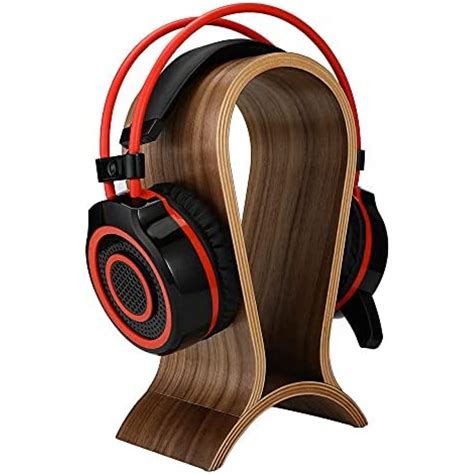 Headphone Stand Wood Headset Stand For Desk Walnut