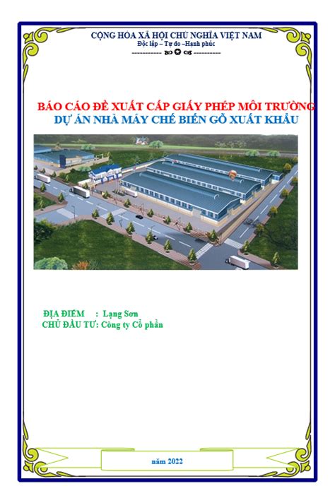 Mẫu Giấy Phép Môi Trường Cho Nhà Máy Chế Biến Gỗ Xuất Khẩu