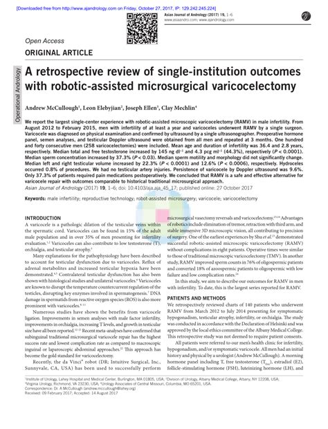 Pdf A Retrospective Review Of Single Institution Outcomes With