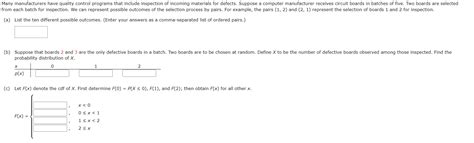 Solved A List The Ten Different Possible Outcomes Enter