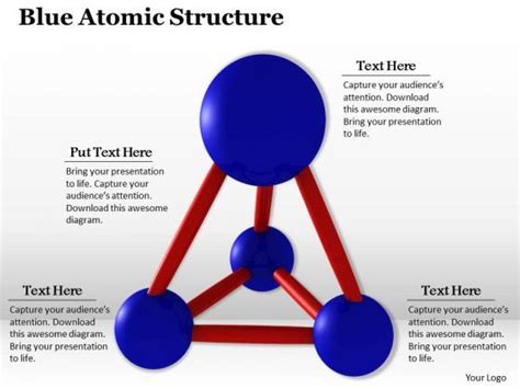 Stock Photo Blue Atomic Structure PowerPoint Template