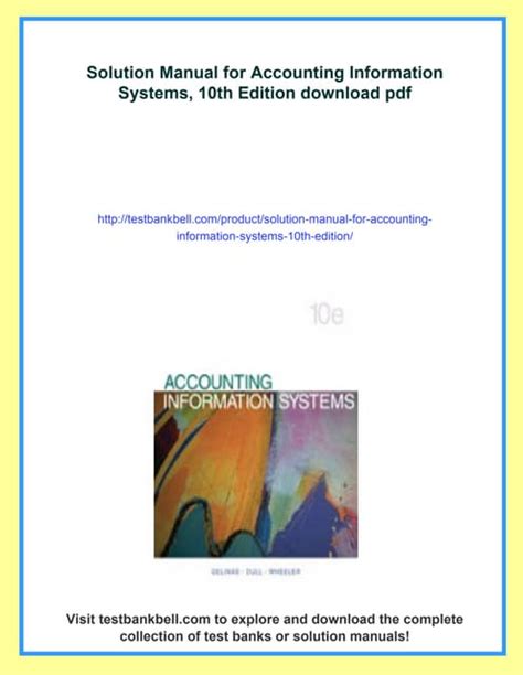 Solution Manual For Accounting Information Systems 10th Edition Pdf
