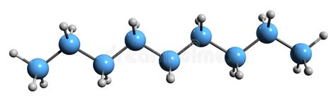 Molecule Of Nonane Ball And Stick Molecular Model Scientific 3d