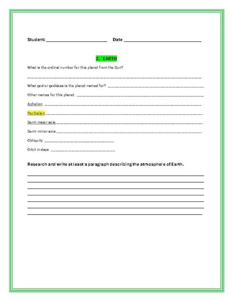 Research 3 Terrestrial Planets Venus Earth And Mars Astronomy Stem