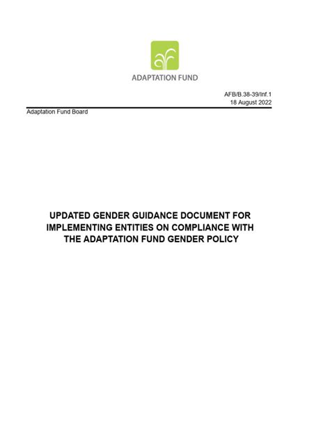 Af Gender Guidance Sep 2022 Pdf Intersectionality Gender