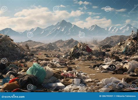 Huge Piles Of Unnecessary Clothes In The Landfill The Problem Of Overproduction Stock Image