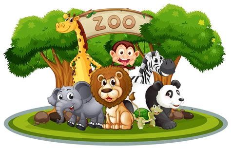Cute Zoo Animals Clipart