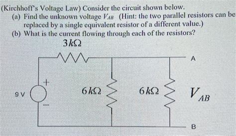 Solved Kirchhoff S Voltage Law Consider The Circuit Shown Chegg