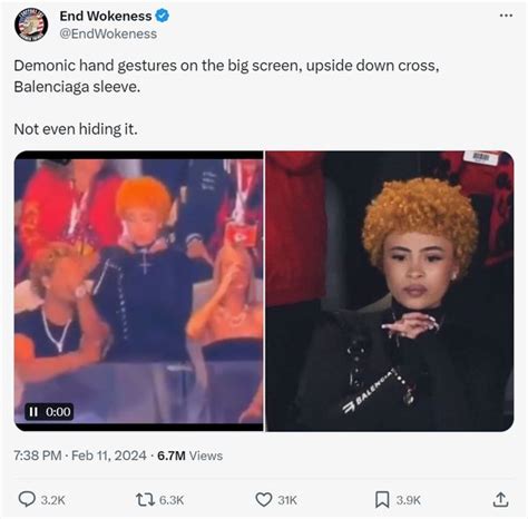 Ice Spice Wore Upside Down Satanic Cross At Super Bowl