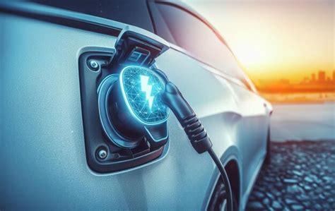 Premium AI Image Electric Energy Plug Hybrid Suv Car Ev Fast Charge Battery GUI Led Info