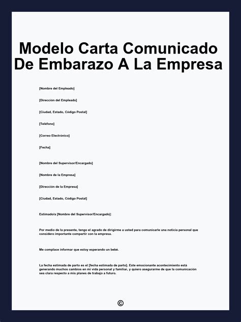Modelo De Carta Para Comunicar Embarazo A La Empresa Vrogue Coejemplo