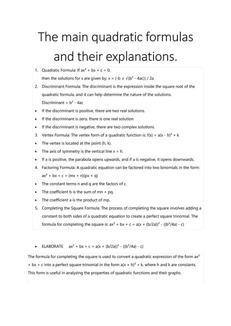 SOLUTION Main Quatratic Equations Studypool