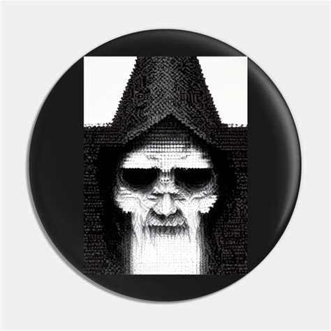 Ascii Art Of A Demonic Wizard 3 Psychedelic Pin Teepublic
