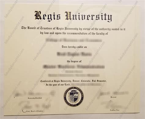 How Long Does To Order A Fake Regis University Diploma Certificate