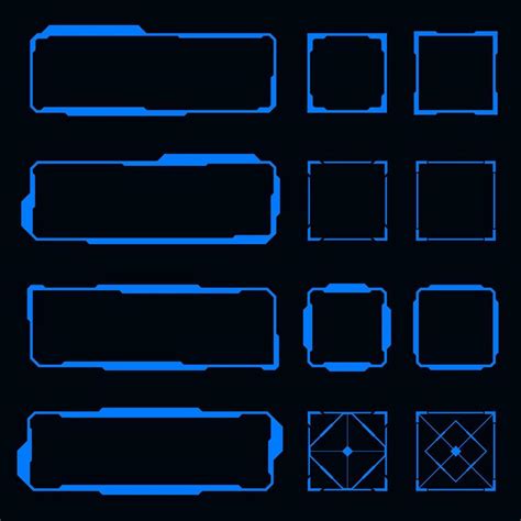Technology Futuristic Set Hi Tech Frame Element Hud Sci Fi Design