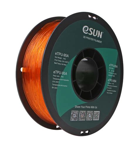 eSUN eTPU-95A Filament | 1.75mm Transparent Orange– DIY Electronics