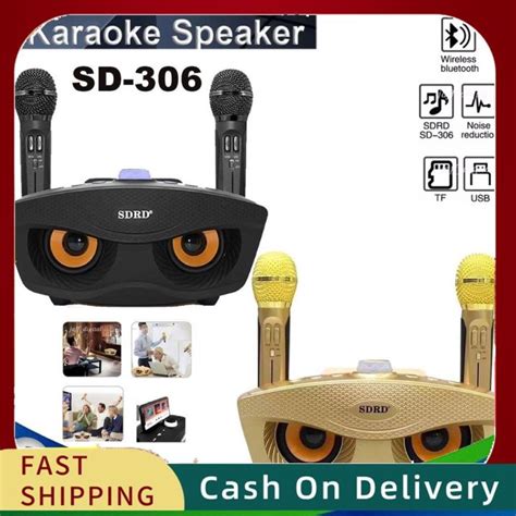 SDRD SD-306 Wireless Bluetooth Dual Microphone Karaoke Portable 3D ...
