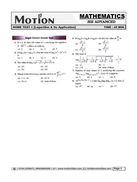 1 Logarithm And Its Applicationsquestionp65 Pdf