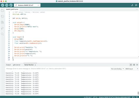 DHT Su Arduino Nano IoT Prof Antonio Vasco