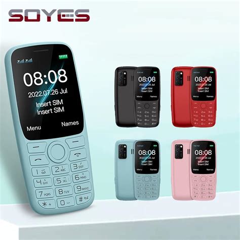 Soyes Мобильный телефон S10T 2G, 1,77 дюйма, 800 мАч, мощный фонарик ...