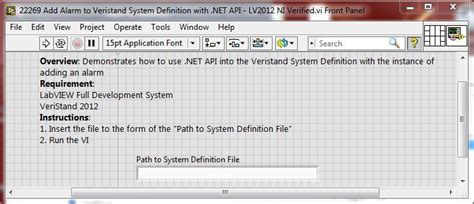 Add Alarm To Veristand System Definition With Net Api Ni Community