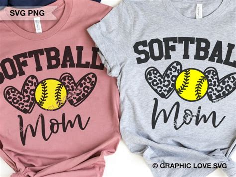 Softball Mom Leopard Heart Svg High Quality Perfect For Your Design