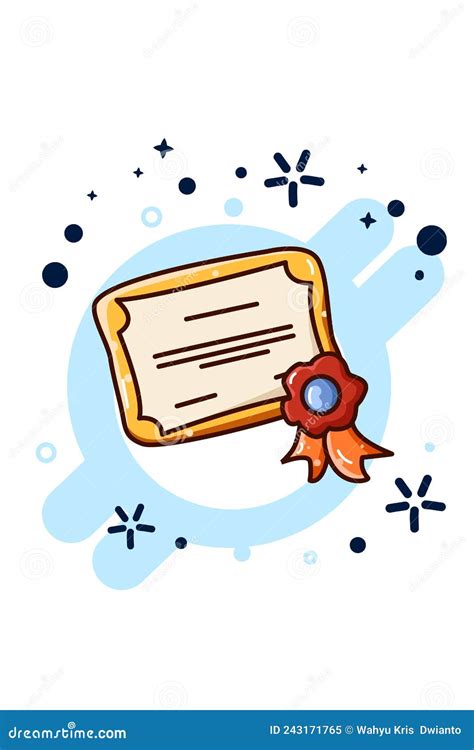 Certificate Certificate Cartoon Vector Illustration