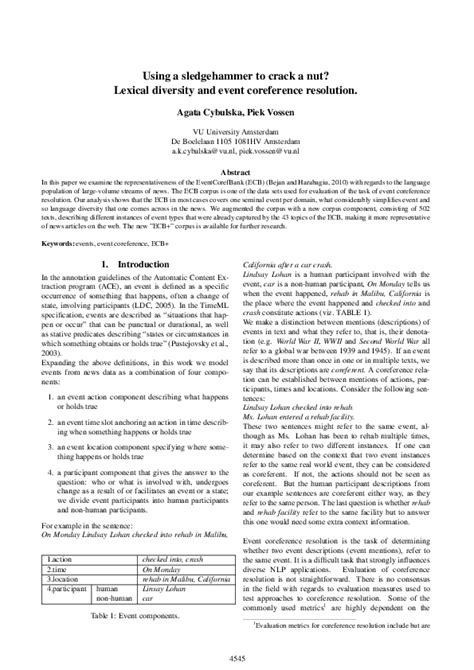 Pdf Using A Sledgehammer To Crack A Nut Lexical Diversity And Event