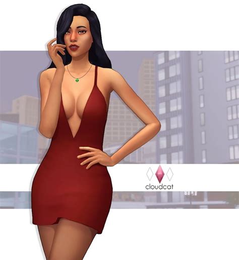 Red Dress For Sims 4 Cloudcat