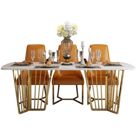 Jvmoebel Esstisch Marmor Design Ess Wohn Zimmer Tisch Metall
