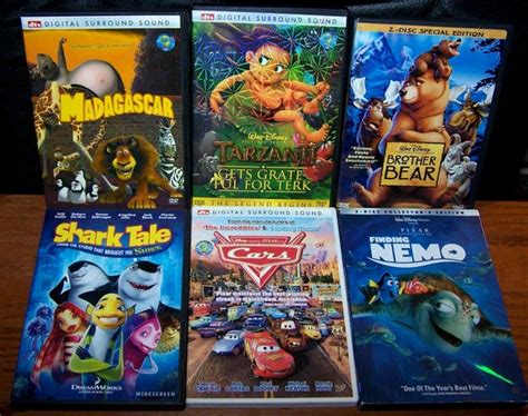 Lot 6 Dvd Disney Dreamworks Madagascar Cars Shark Tale Finding Nemo