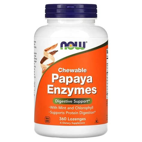 Now Foods Papaya Enzymes Chewable Lozenges 360 Count Oklahoma Academy