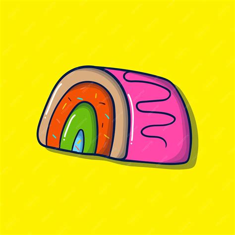 Postre De Pastel Dulce De Dibujos Animados Dibujados A Mano Vector