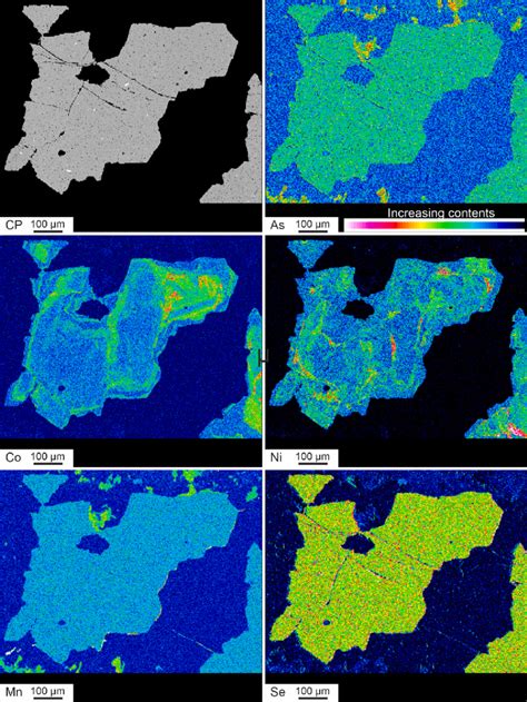 EMP X Ray Elemental Maps Of Py I A EMP X Ray Elemental Maps Of Py II