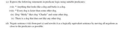 Solved C Express The Following Statements In Predicate Chegg