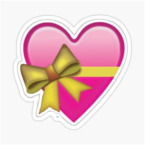 Heart With Bow Emoji Sticker By Aleexbee Redbubble