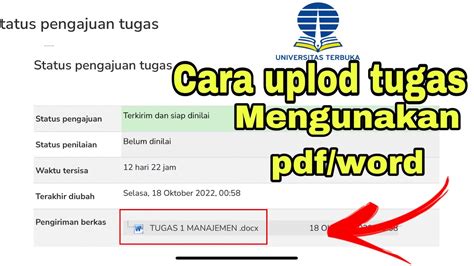 Cara Mengerjakan Tugas Tuton Mengunakan Pdf Atau Word Universitas