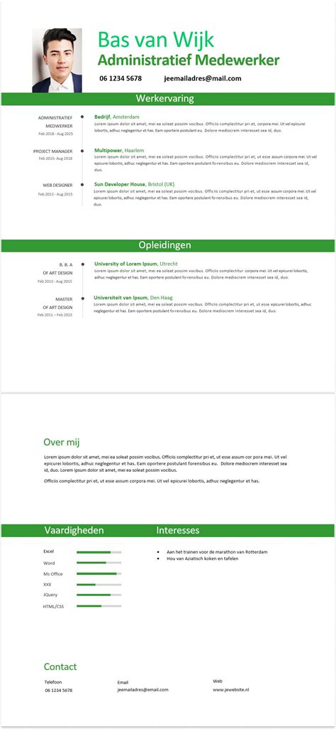 Professioneel Cv Voorbeeld Administratief Medewerker Artofit