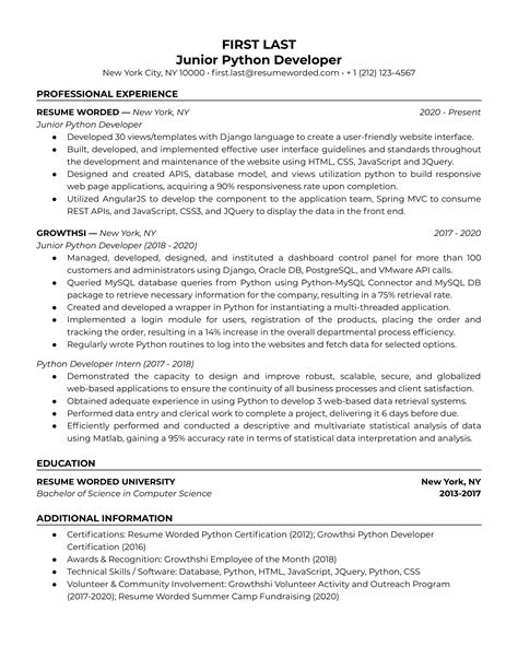JavaScript Developer Front End Resume Examples For 2025 Resume Worded