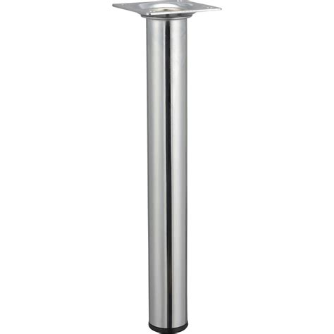 HETTICH Pied table basse cylindrique HETTICH fixe acier chromé gris