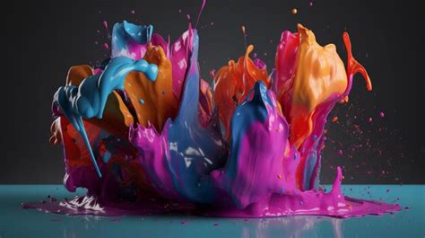 3d Rendering Shape Splash Premium Ai Generated Image