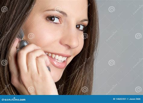Smiling Telephone Girl Stock Image Image Of Person Beautiful 14602351