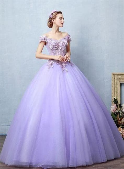 Light Purple Ball Gown Tulle Lace Long Prom Dresses On Storenvy