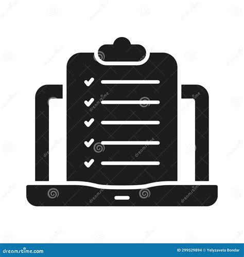 Checklist On Clipboard In Computer Silhouette Icon Online Test Symbol